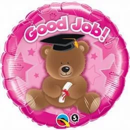 18 inch-es Good Job Bear Pink Ballagási Fólia Lufi - Játék B